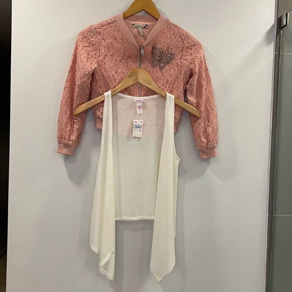 Justice | Jackets & Coats | Nwt Justice Vest Speechless Lace Butterfly ...